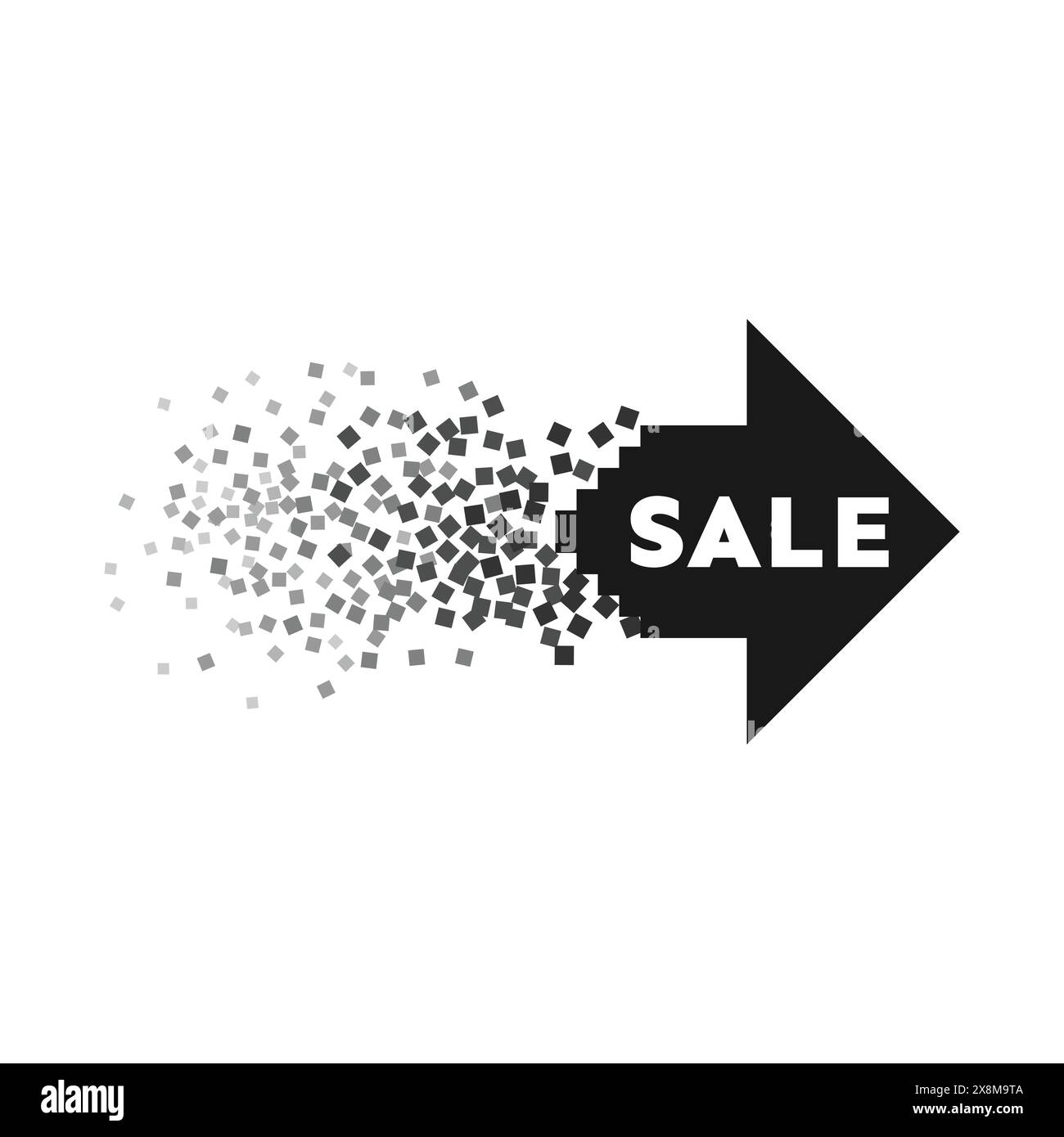 Abstract explosion. Black sale arrow banner. Vector illustration Stock ...
