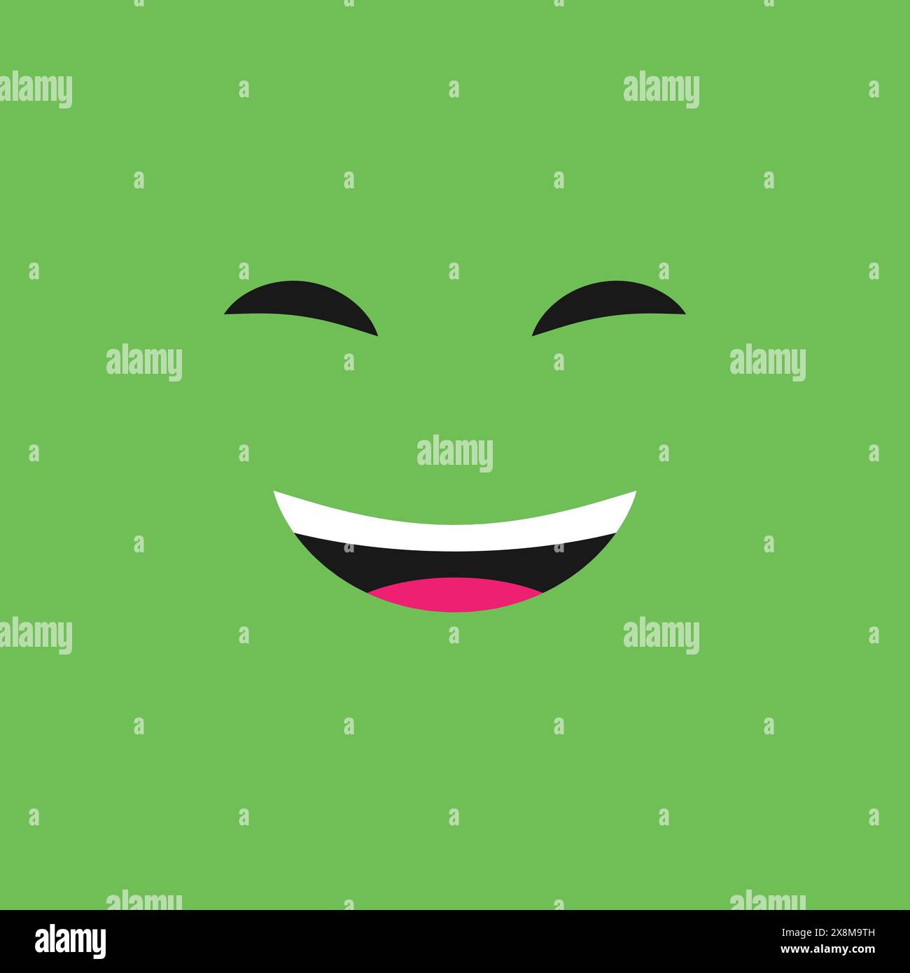 Laughing face with emotions of joy on color background. Vector ...