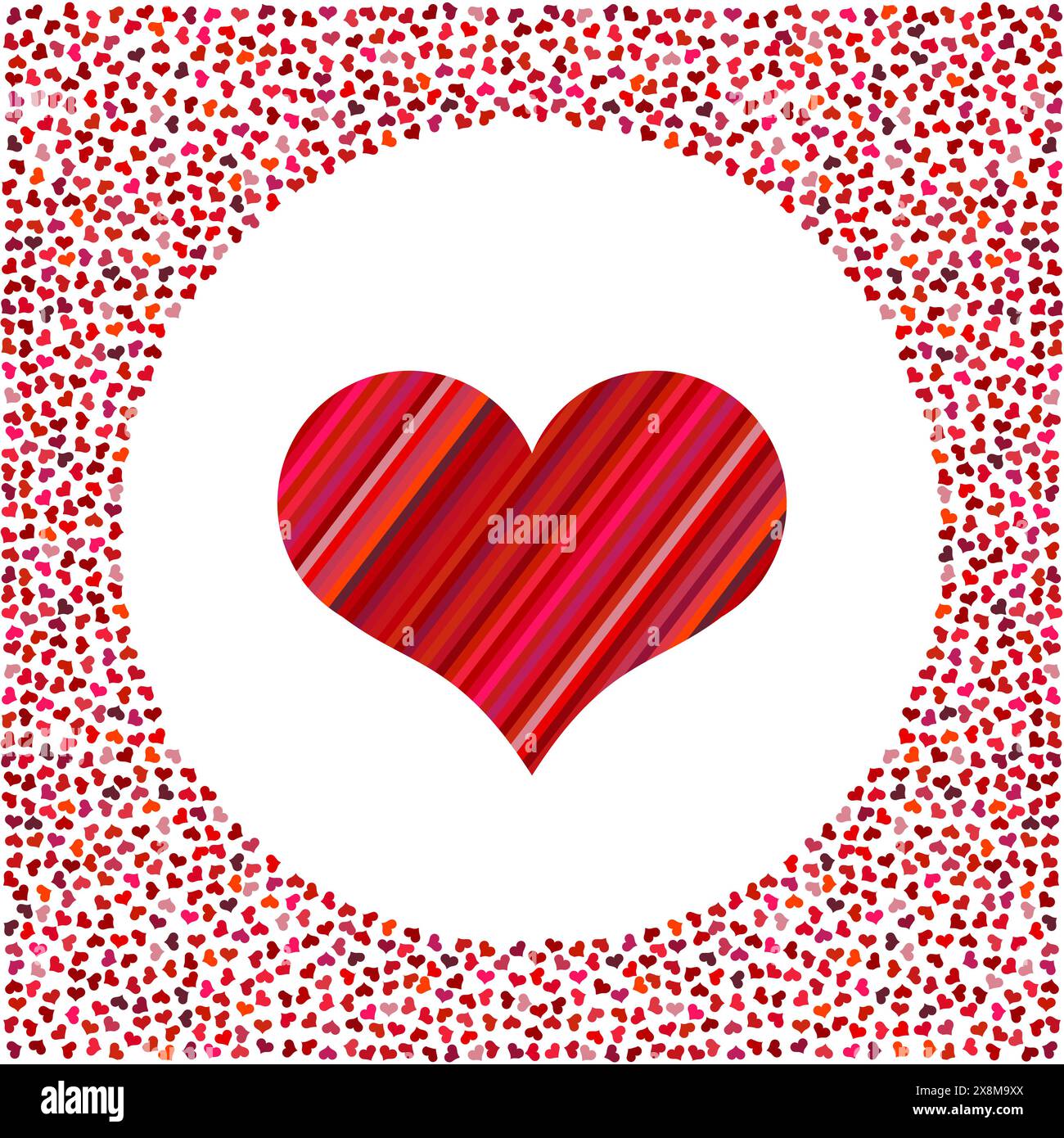 Red heart of the strips and little hearts around. Valentines Day ...
