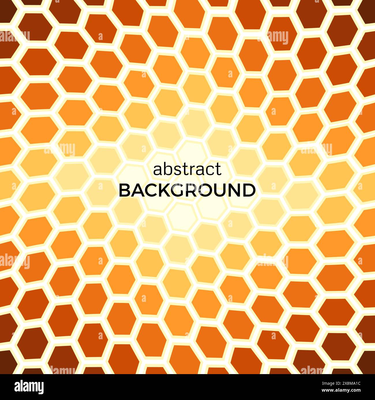 Abstract background with orange hexagons elements. Vector illustration ...