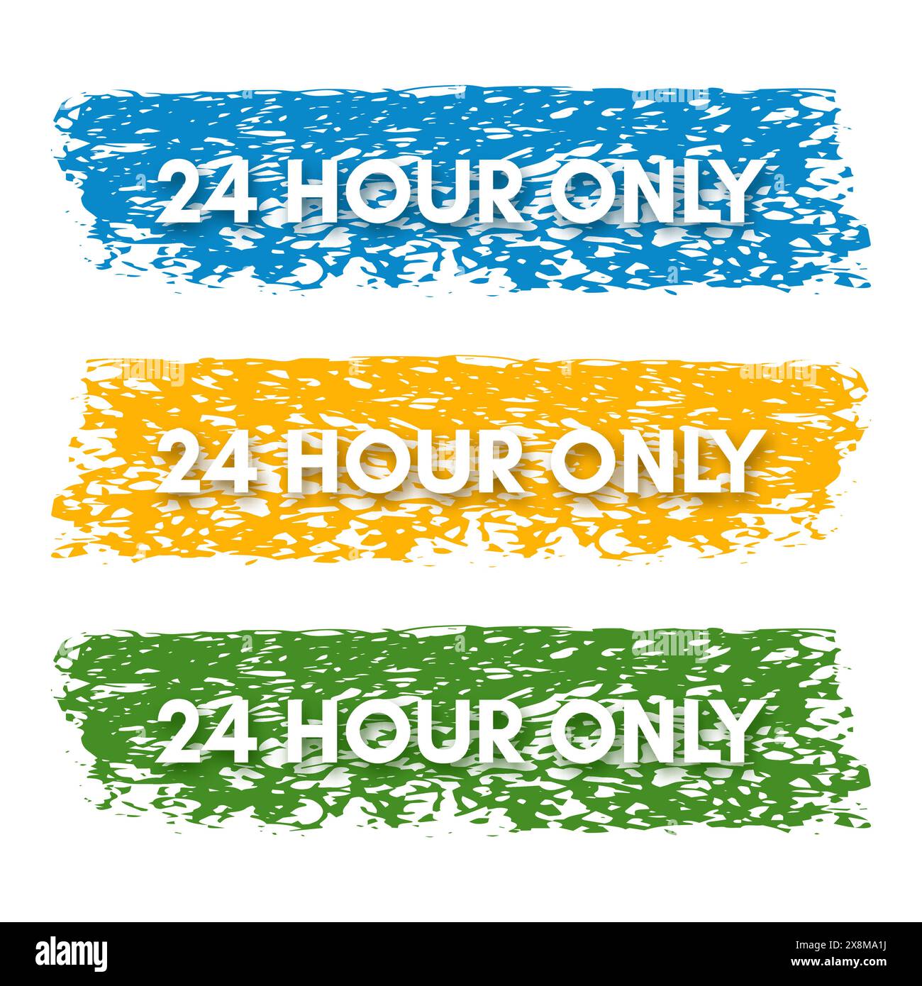 24 hour only banner. Set of three sale banners on the colorful painted ...