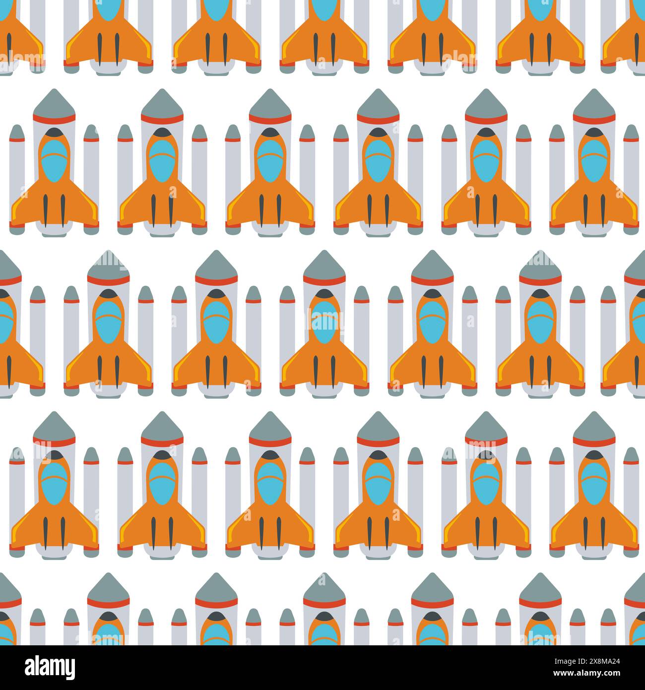 Seamless pattern with space rocket. Vector illustration Stock Vector ...