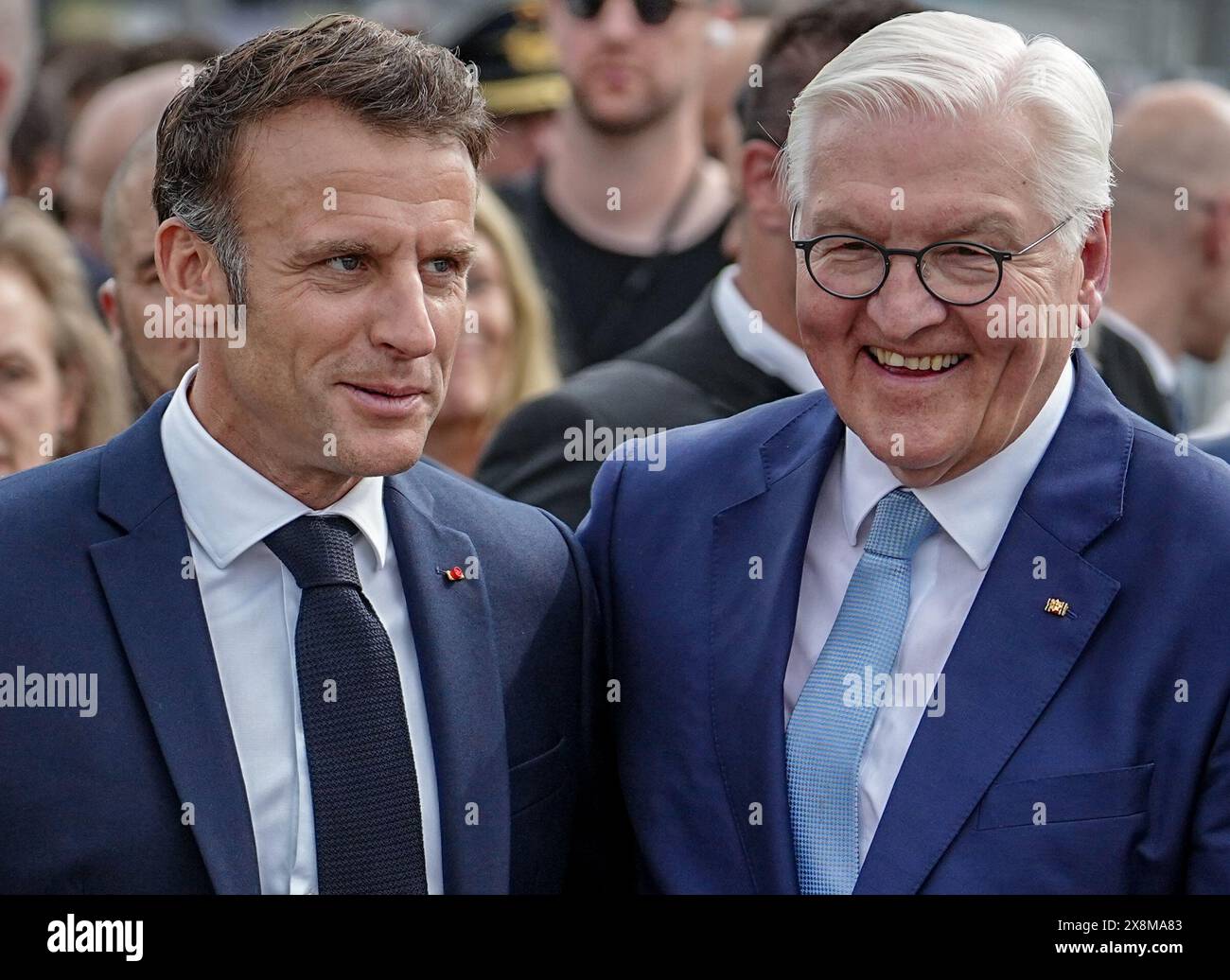 Berlin, Germany. 26th May, 2024. French President Emmanuel Macron (l ...