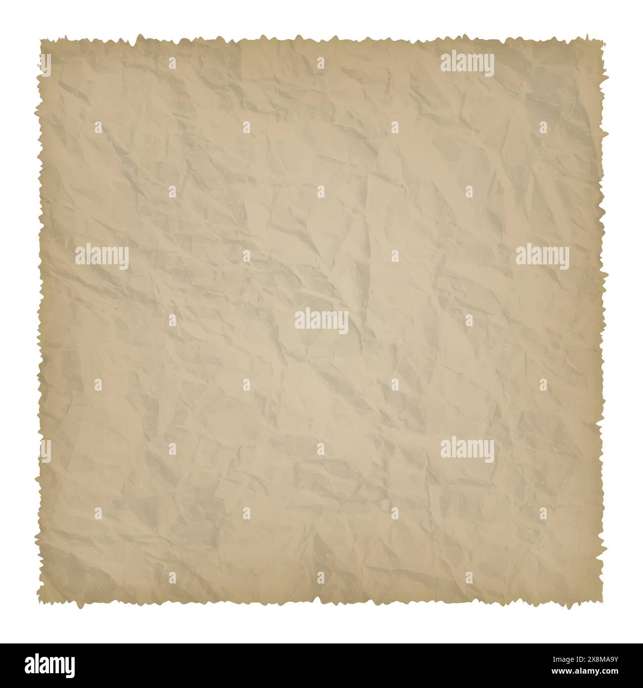 Old paper with burnt edges isolated on white background with place for ...