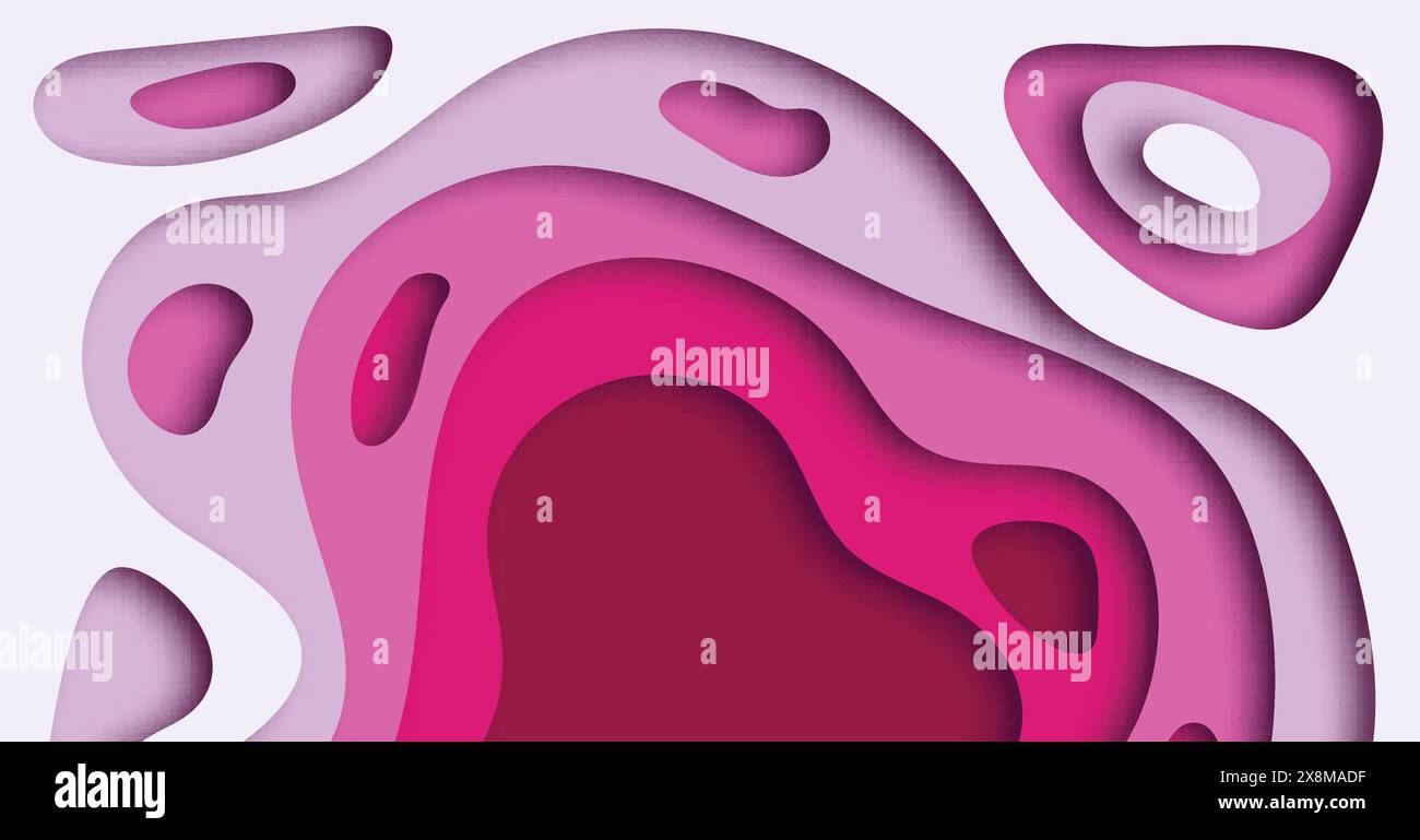 Abstract Background with Pink Paper Cut shapes banner design. Vector ...