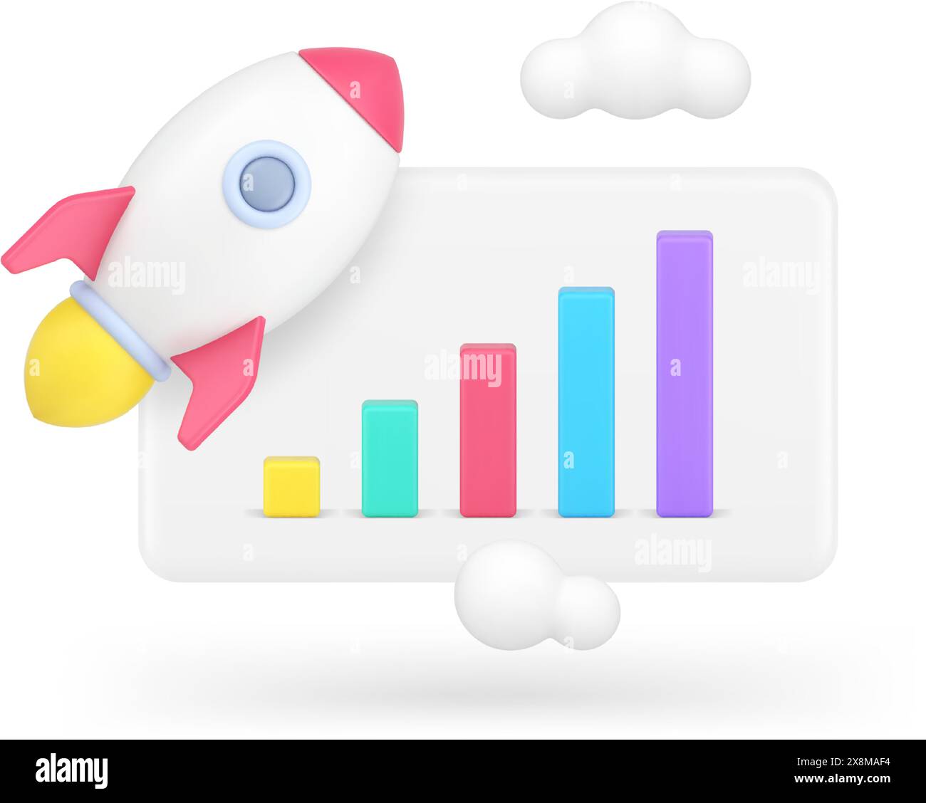 Business success profit financial growth efficient management 3d icon realistic vector ...