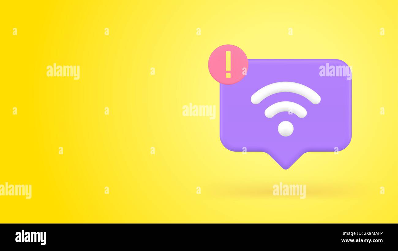 Internet wi fi network error jamming wireless wifi signal quick tips 3d icon realistic vector ...
