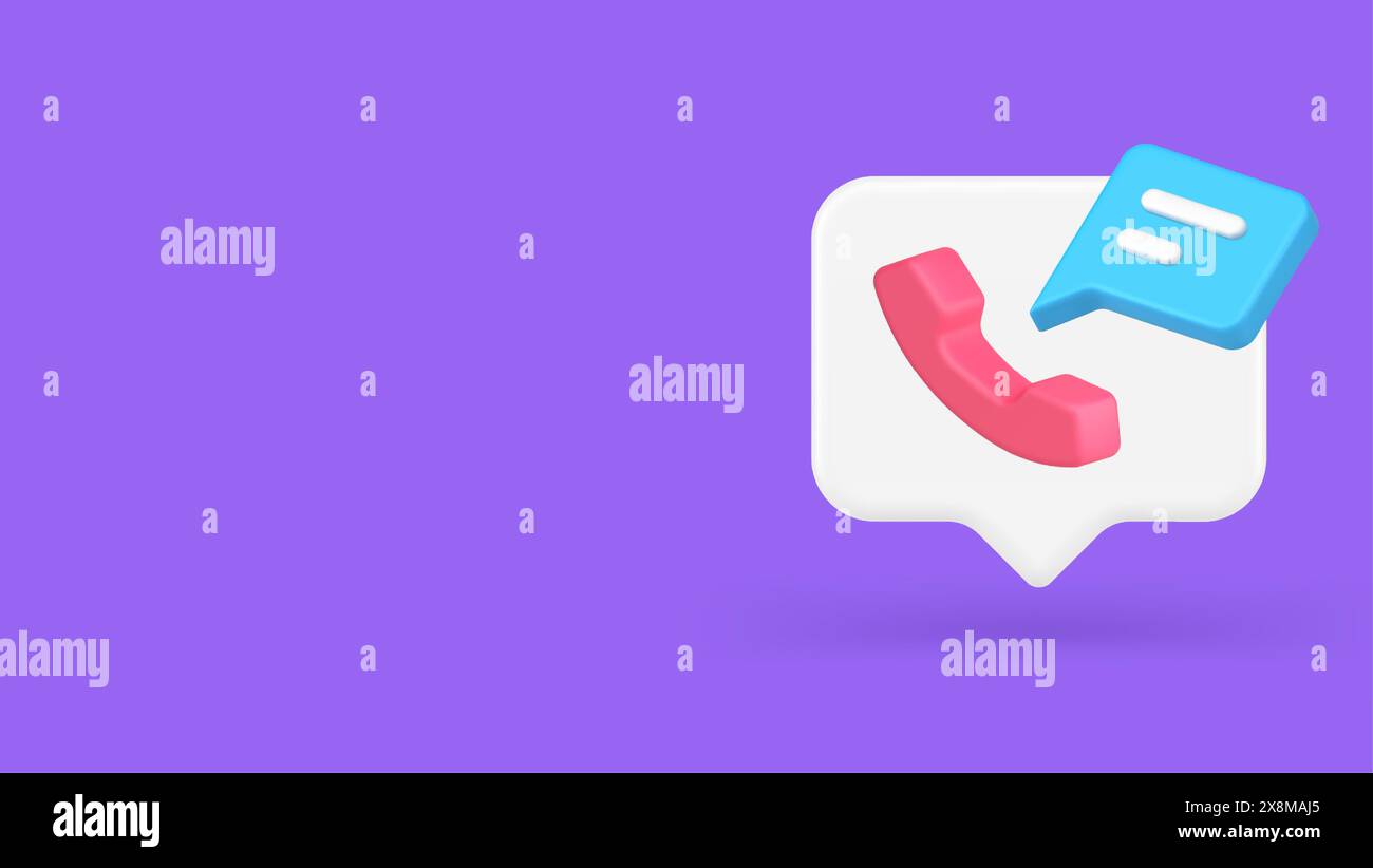 Phone call telephone chat helpdesk assistance quick tips application 3d ...