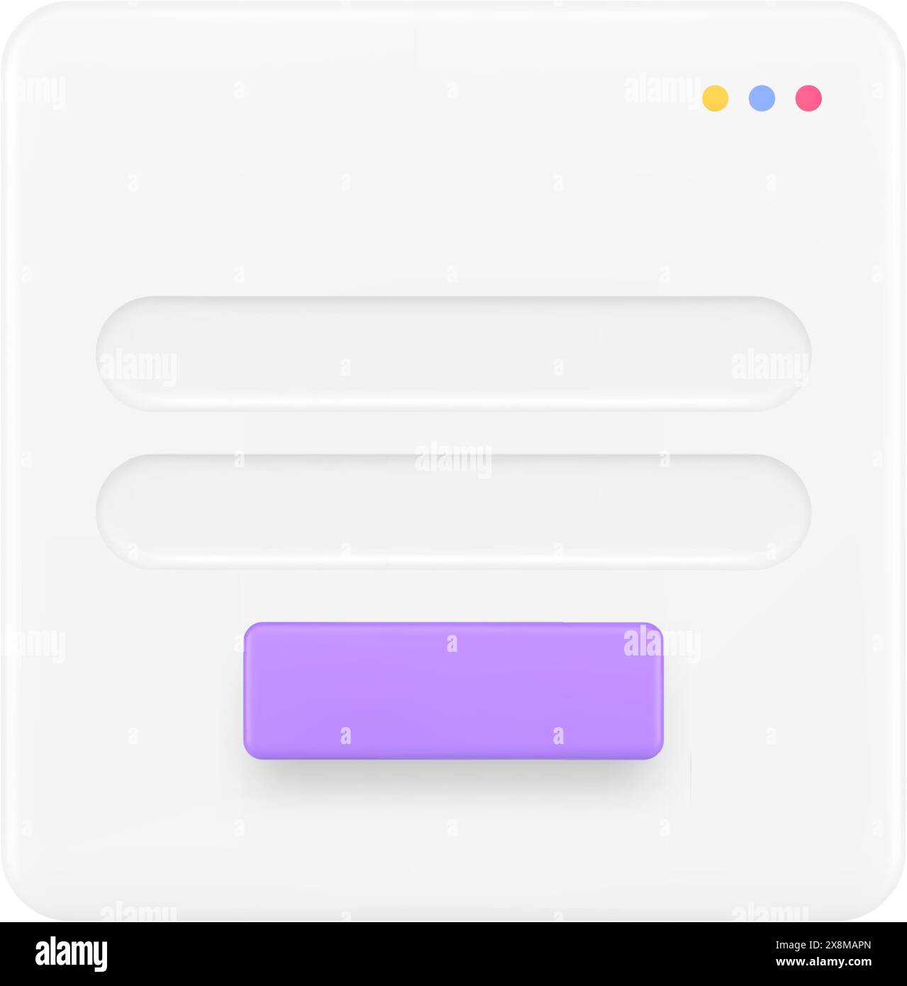 Internet browser tab navigation panel button search web site information 3d icon realistic ...
