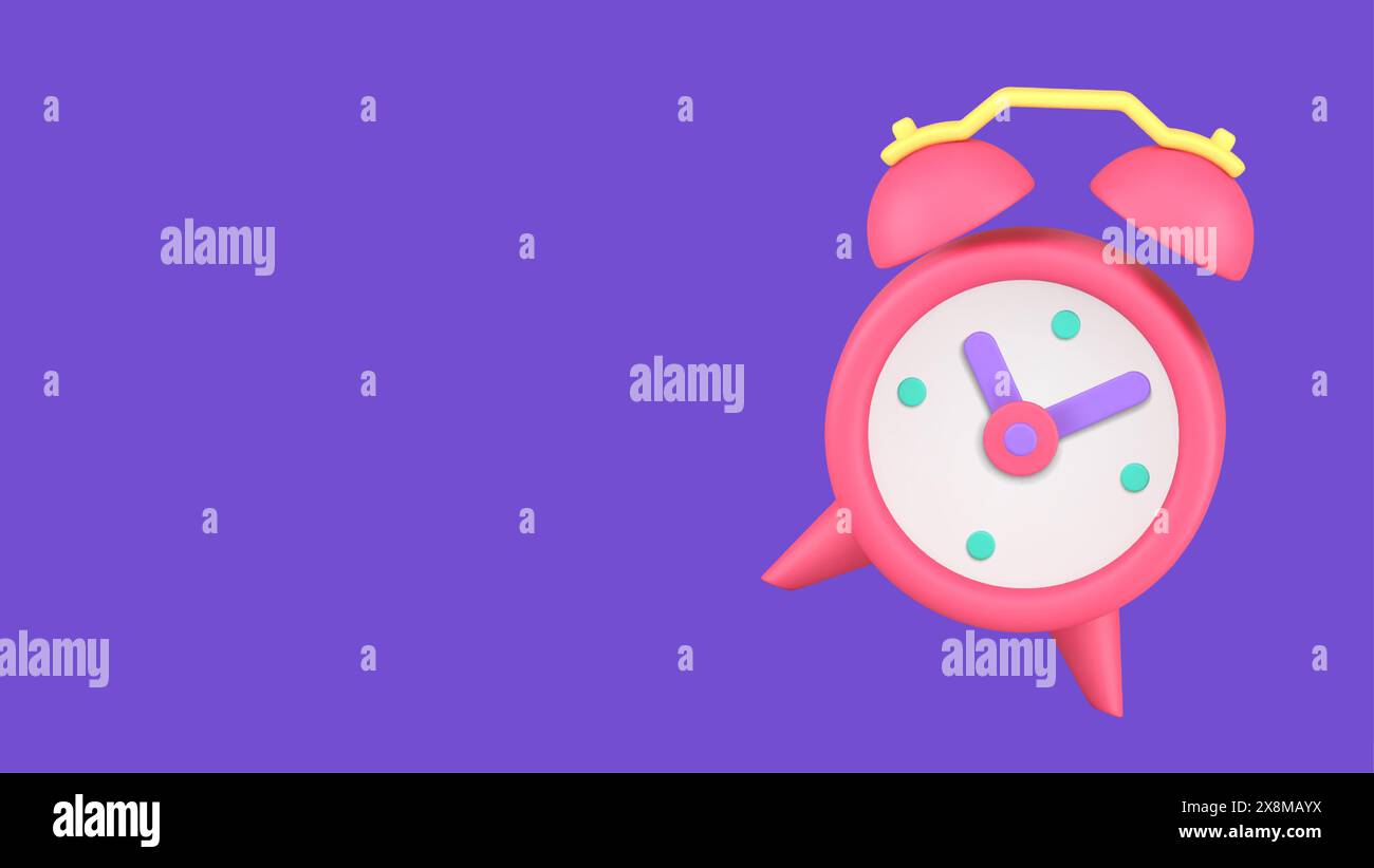 Alarm clock old fashioned vintage morning ring bell reminder 3d icon ...