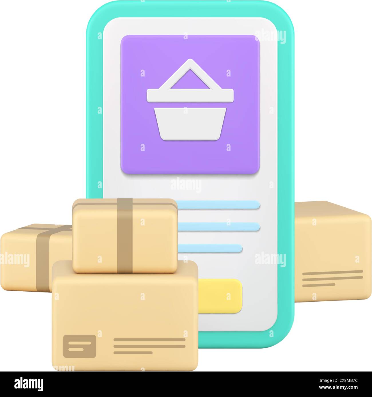 Marketplace online shopping order parcel cargo delivery smartphone ...