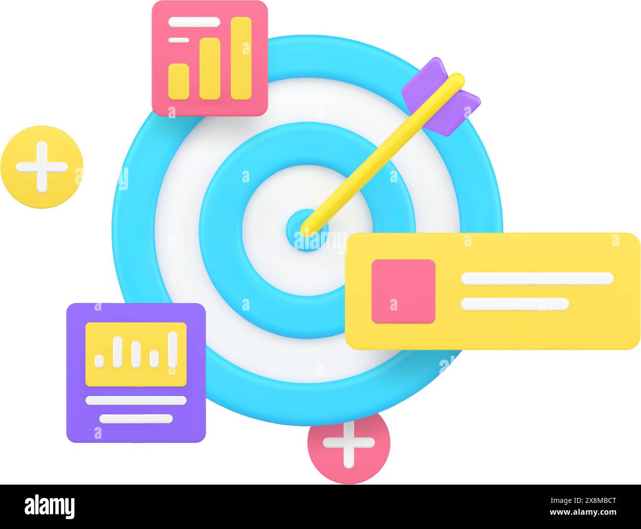 Business target productivity efficient financial management 3d icon ...