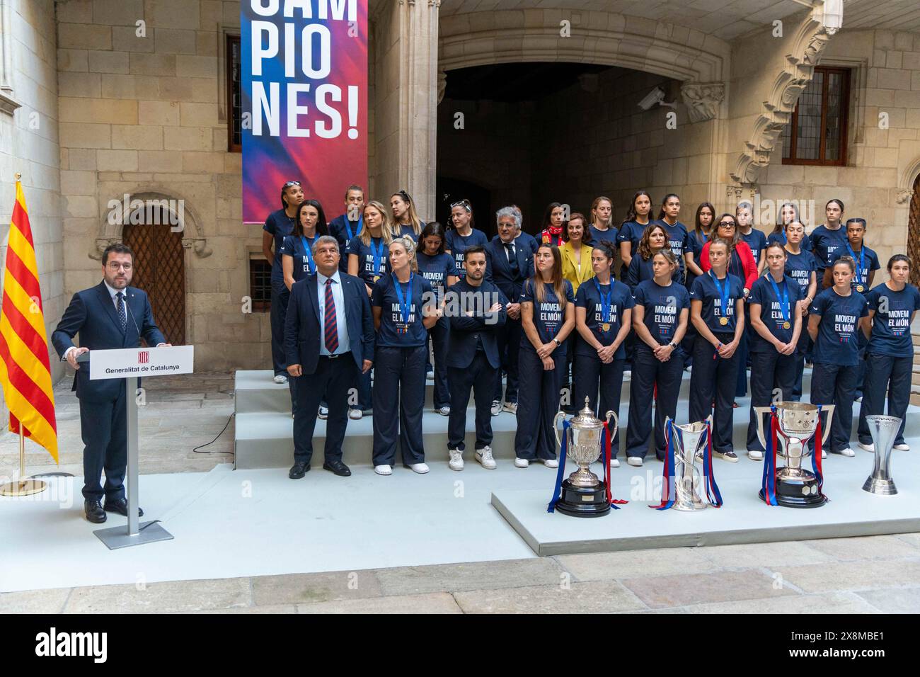 Barcelona, Spain. 26th May, 2024. The players of FC Barcelona Femeni ...