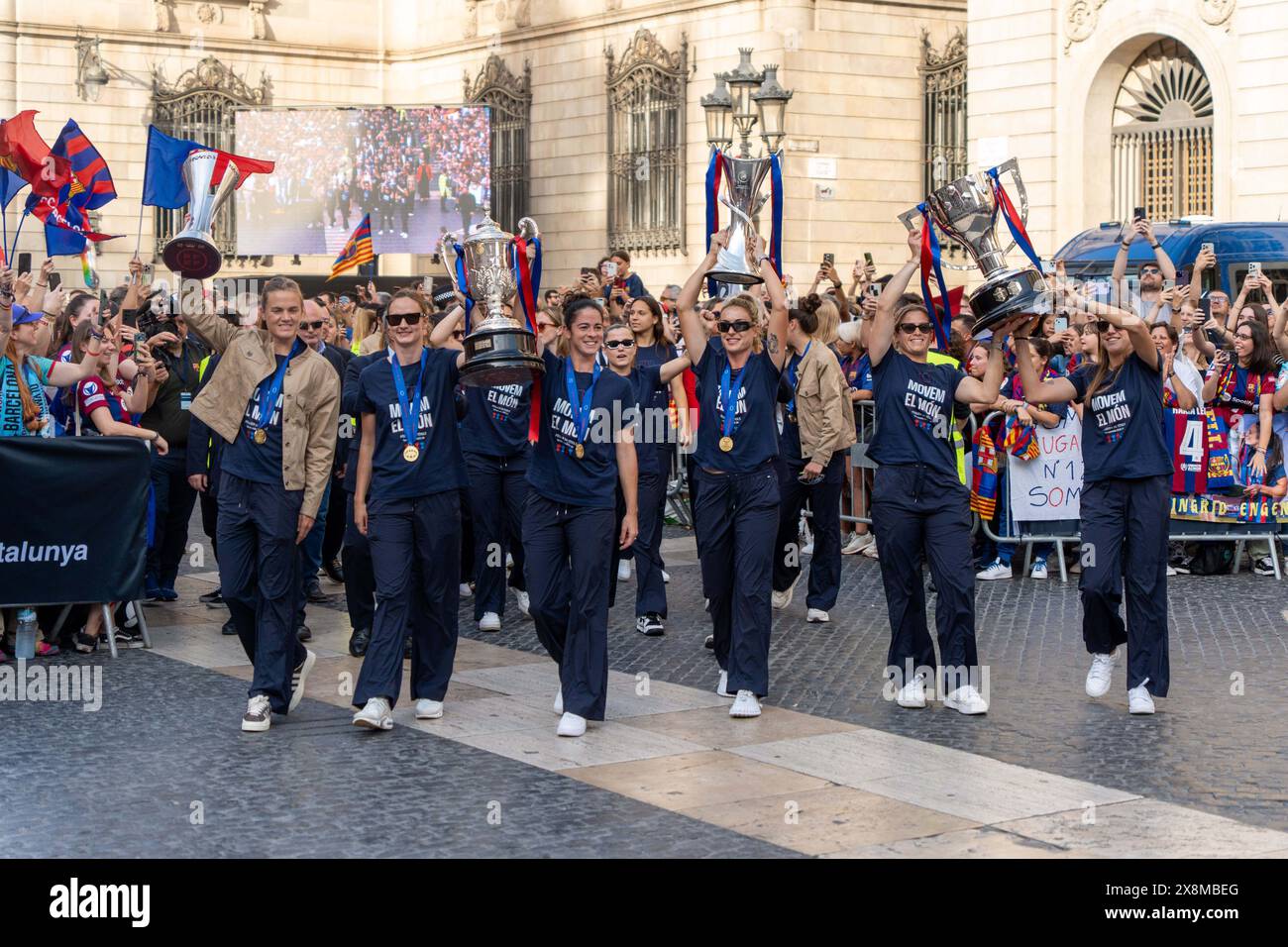 Barcelona, Spain. 26th May, 2024. The players of FC Barcelona Femeni ...