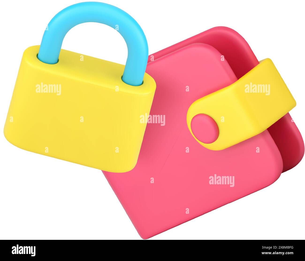 Finance budget money wallet protection insurance safety with lock 3d ...