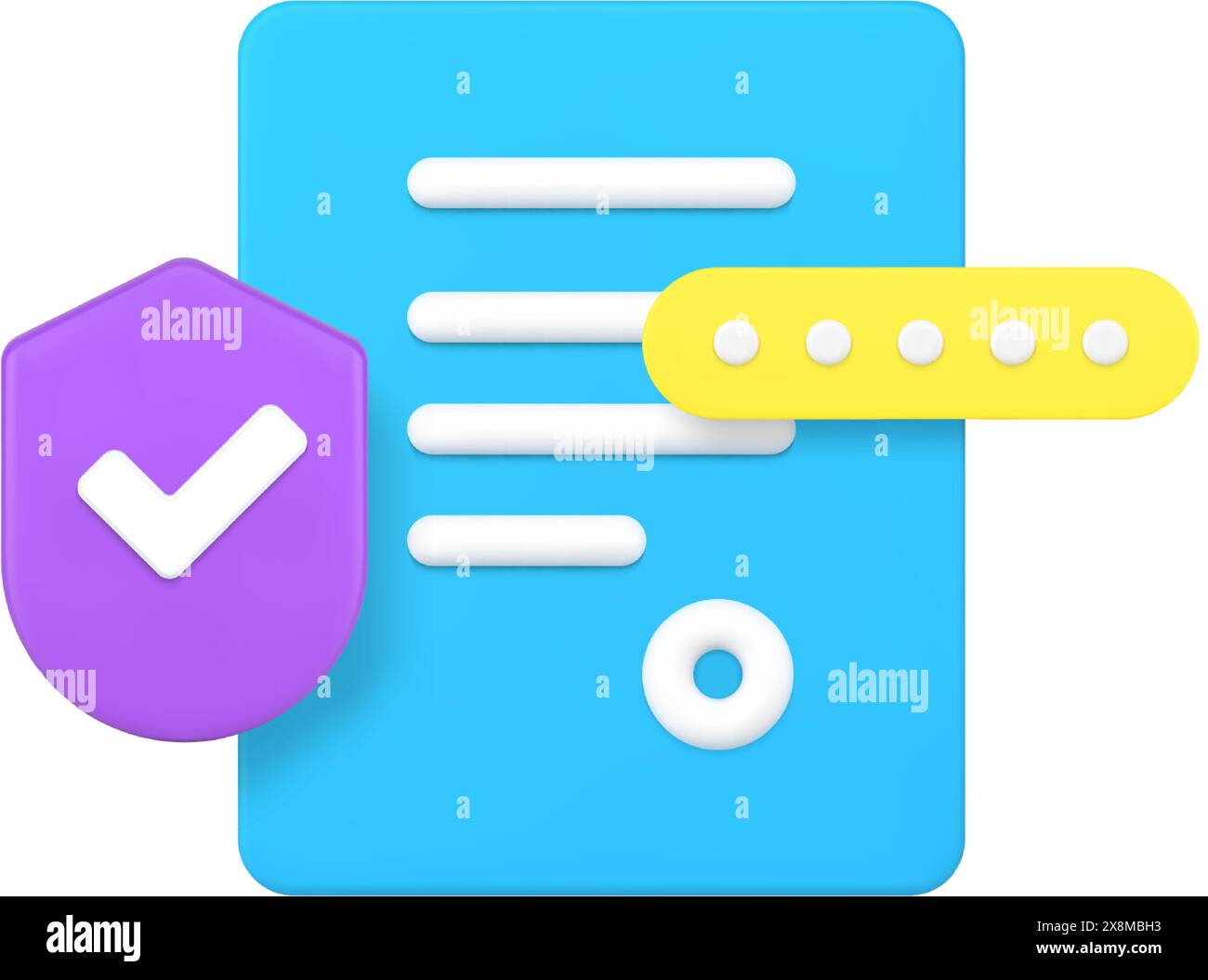 Document information protection business confidential privacy check 3d ...