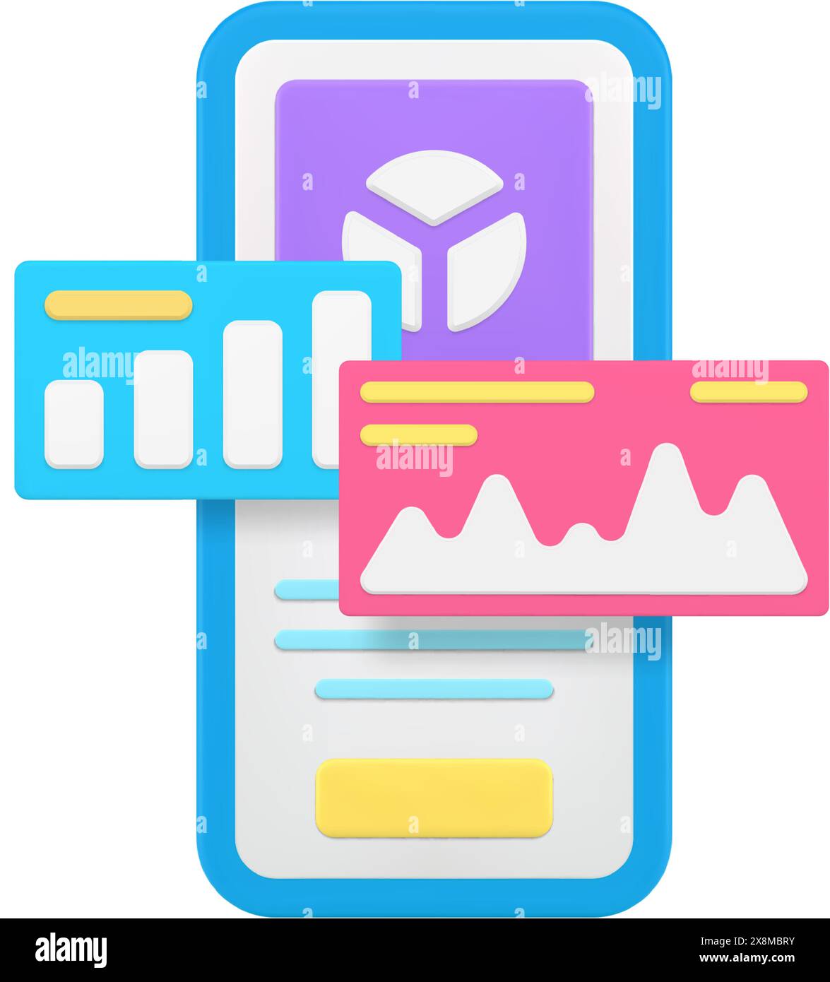 Business analyzing statistic report monitoring smartphone application ...