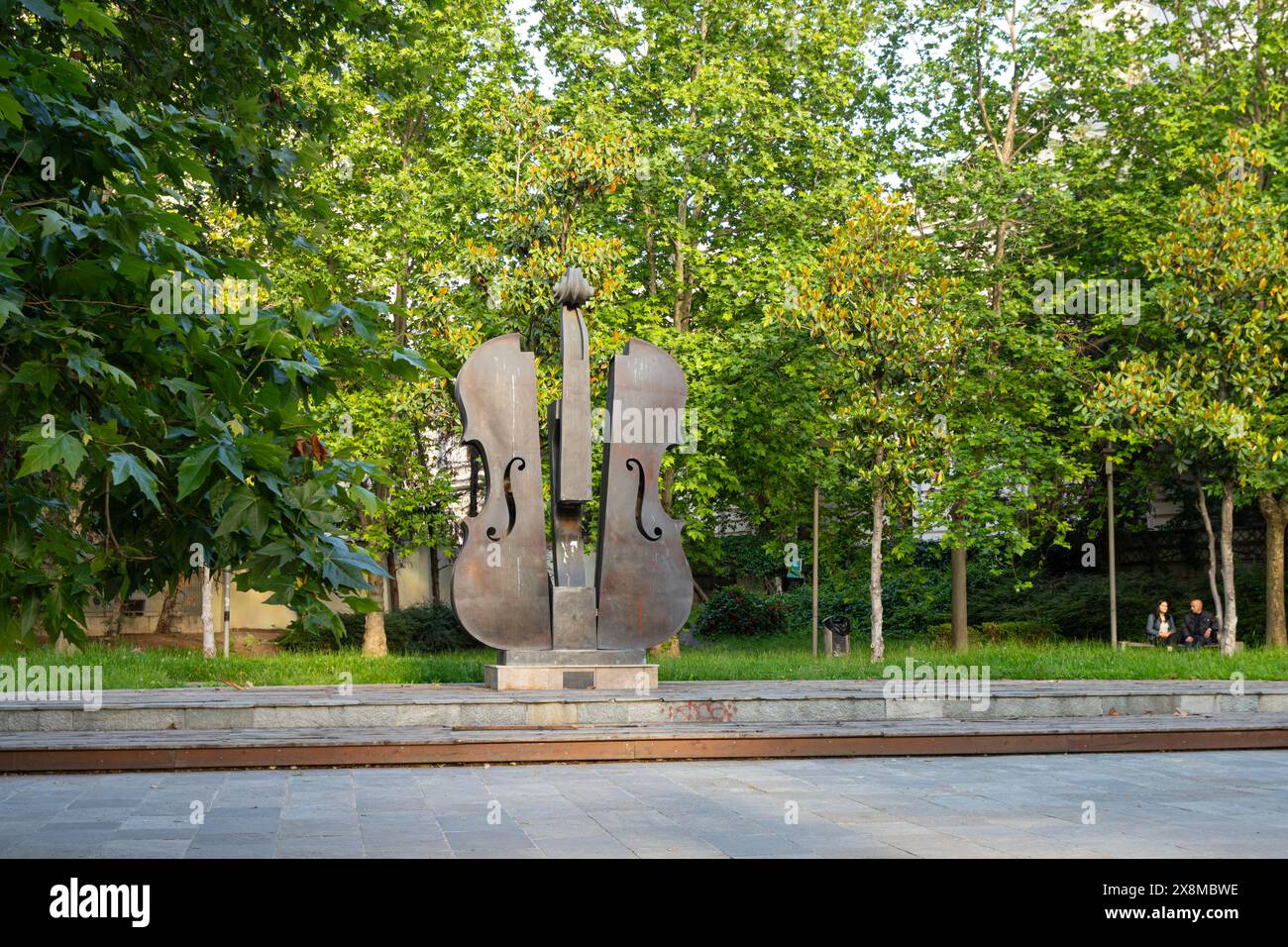 Bucharest, Romania. May 23, 2024. the Fantana Vioara Sparta monument in ...