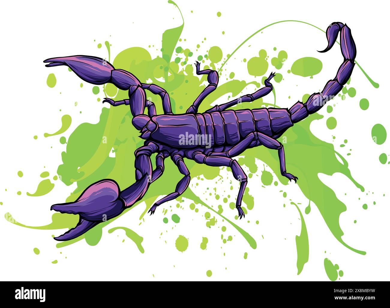 draw colored animal scorpion vector illustration design Stock Vector ...
