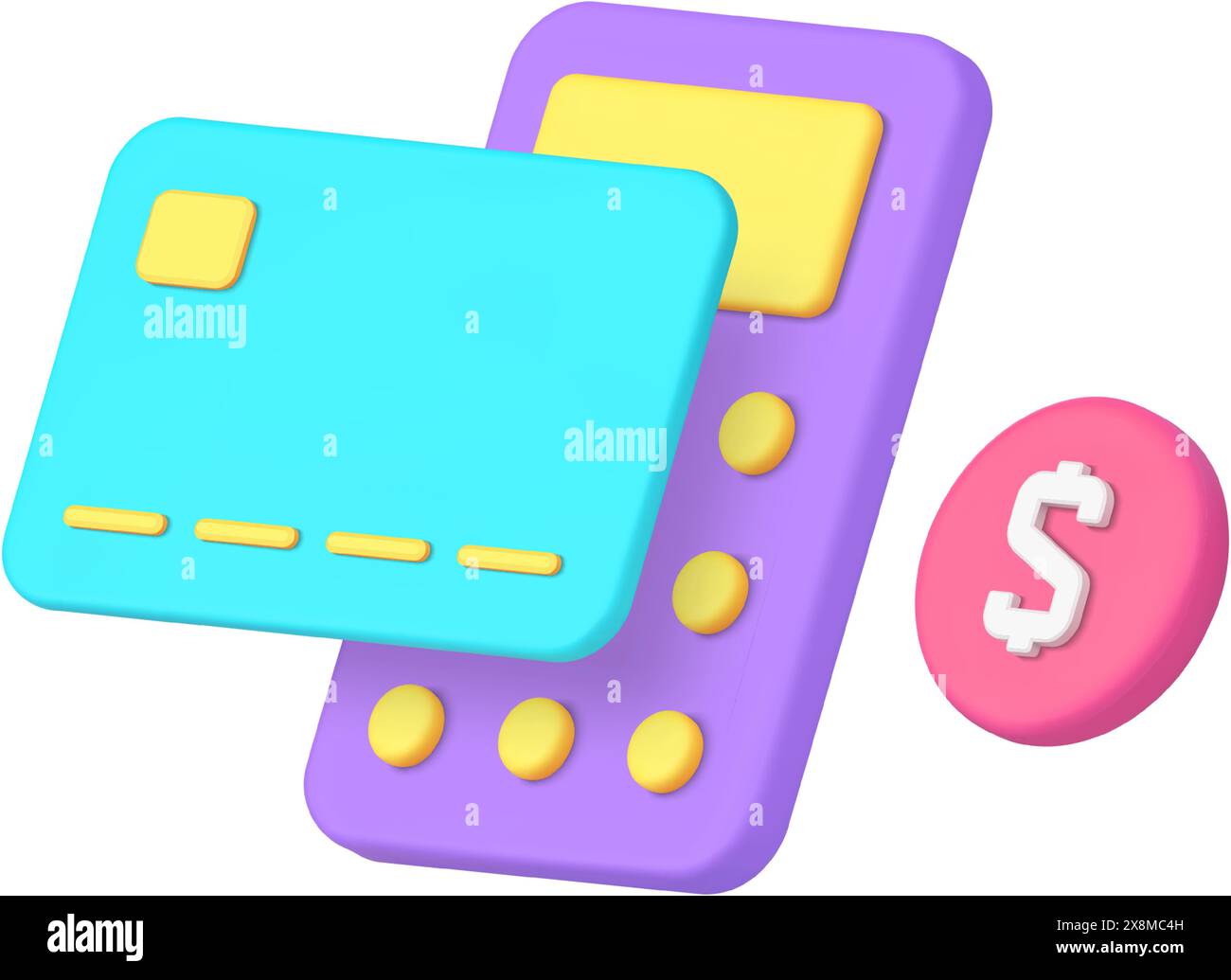 Banking account budget financial calculation with credit debit card 3d ...