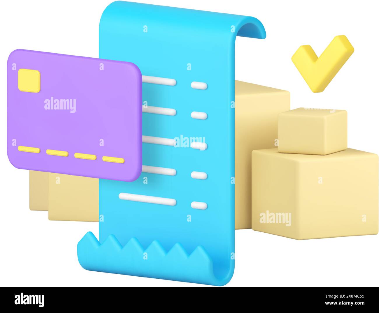 Postal parcel delivery service payment with credit debit card receipt ...