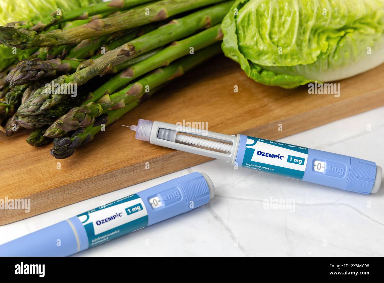 Ozempic Insulin injection pen for diabetics and weight loss. Denmark - May 26, 2024 Stock Photo ...