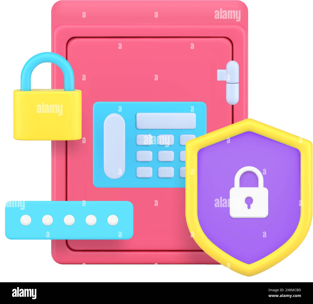 Banking security safe money treasure storage protection password 3d ...