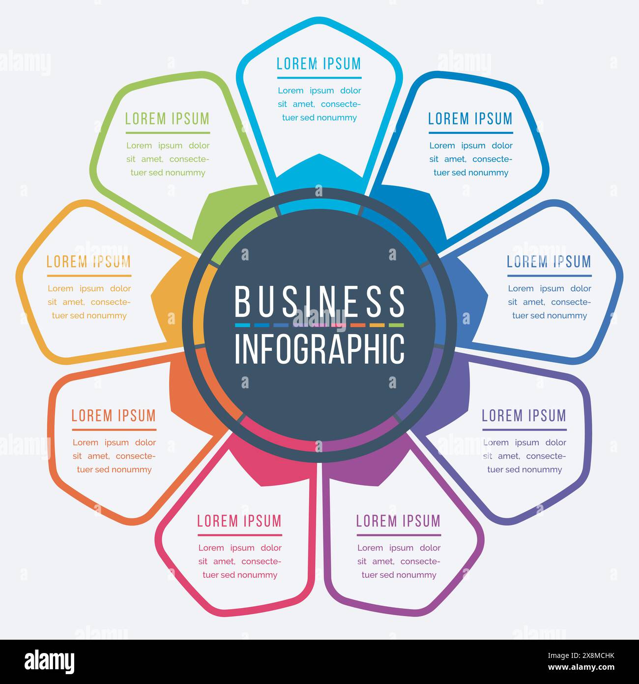 Infographic design 9 Steps, objects, elements or options business ...