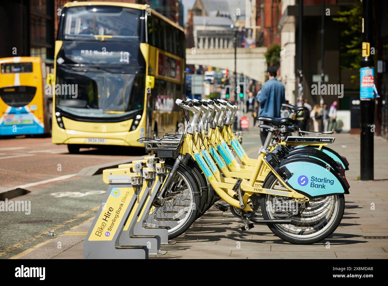 Manchester Oxford Road corridor Bike Hire hub Stock Photo - Alamy