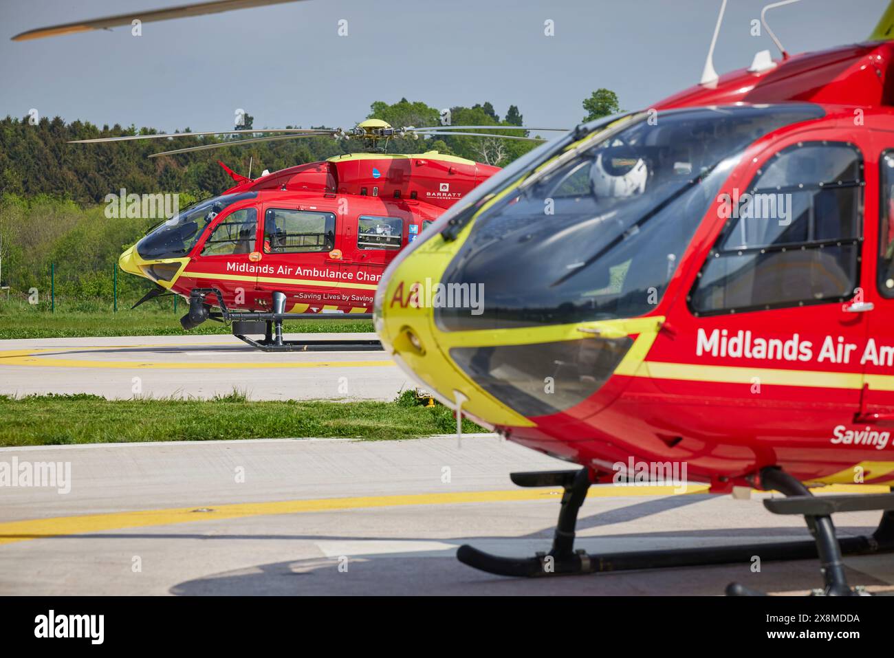 Midlands Air Ambulance helicopters Stock Photo - Alamy