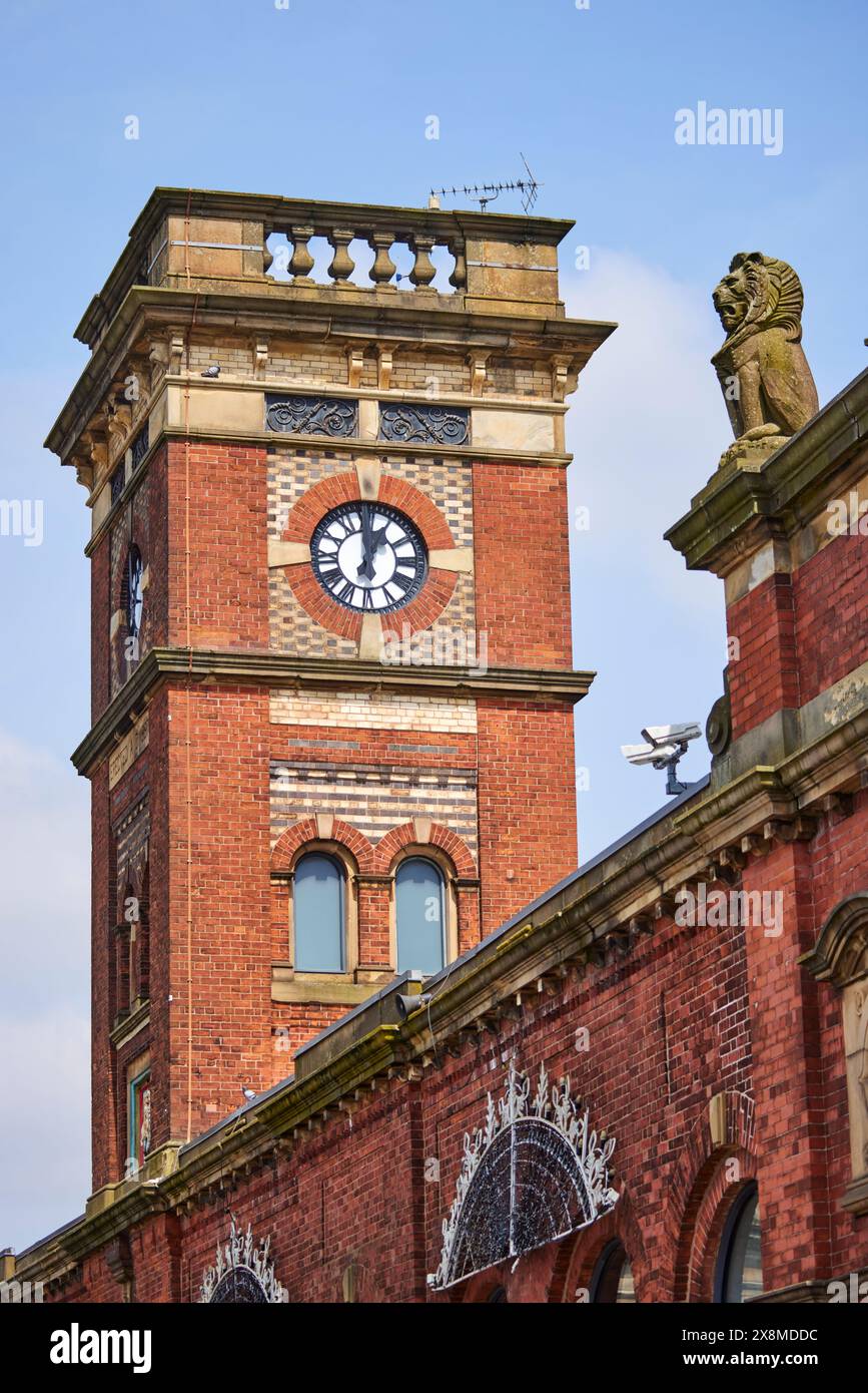Tameside Gtr Manchester Ashton-under-Lyne indoor market clock tower ...