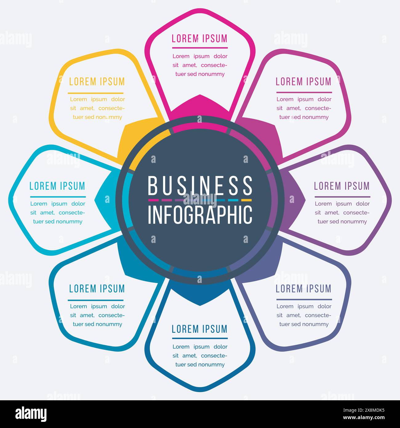 Infographic design 8 Steps, objects, elements or options business ...