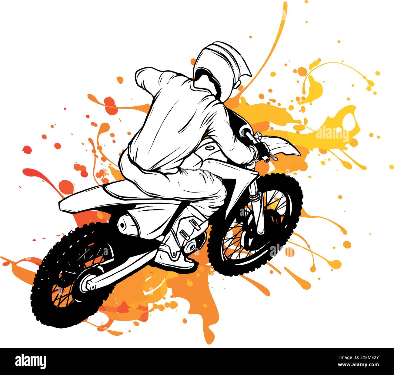 vector motocross rider ride the motocross bike Stock Vector Image & Art ...