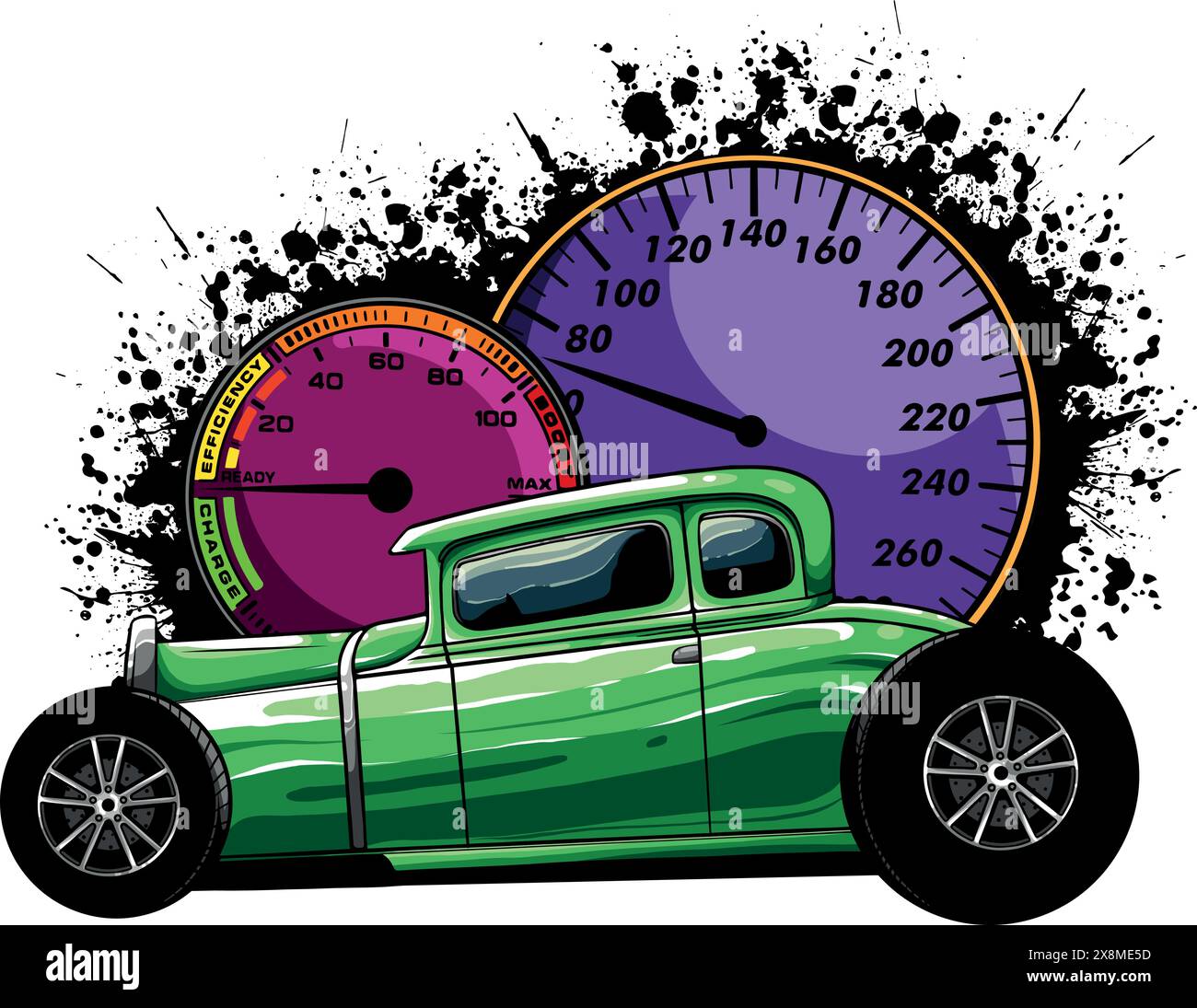 Chrome pipes vintage car Stock Vector Images - Alamy