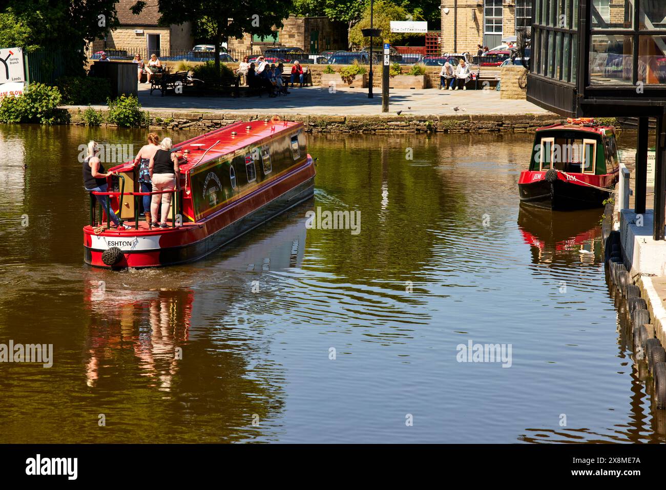 Skipton, North Yorkshire town centre Leeds and Liverpool canal enters ...