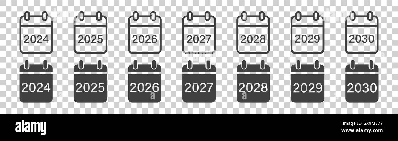 Set of calendar icons on a white background Stock Vector Image & Art ...