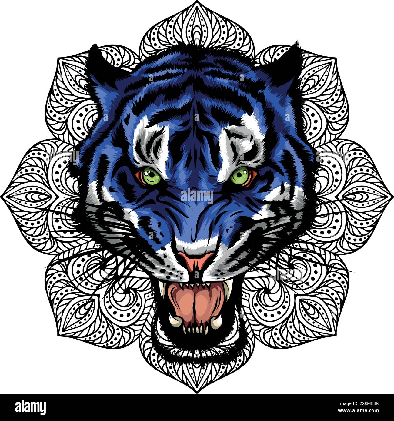 Tiger head in detailed style hi-res stock photography and images - Alamy