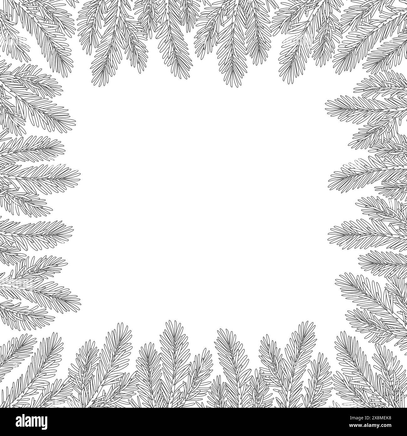 Christmas Tree Border Clip Art Black And White