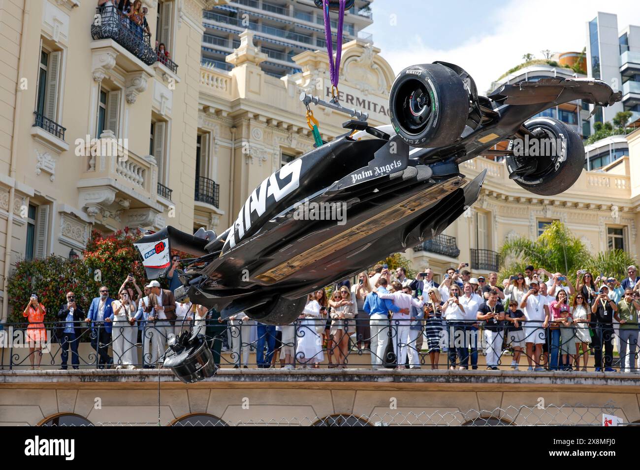Monte-Carlo, Monaco. 26th May, 2024. Damaged car of #20 Kevin Magnussen ...