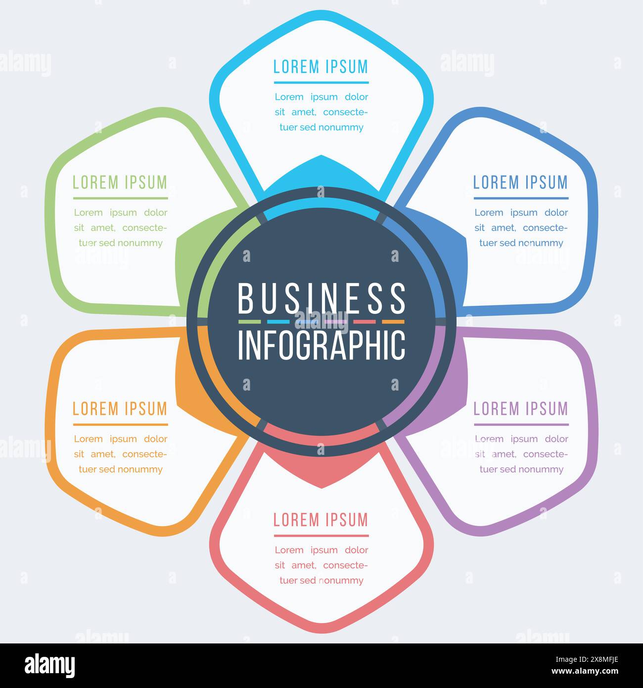 Infographic design 6 Steps, objects, elements or options business ...