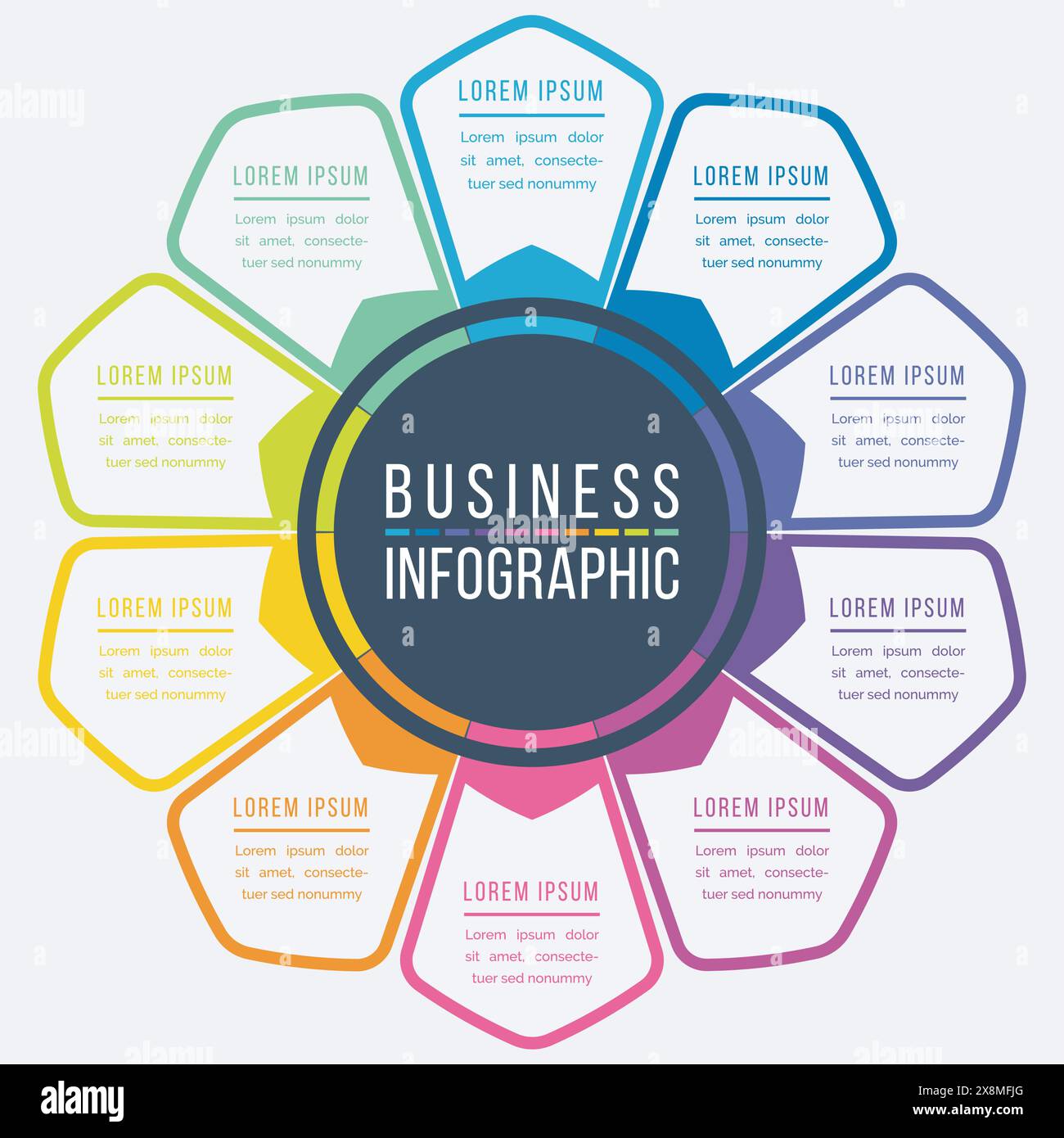 Infographic design 10 Steps, objects, elements or options business ...