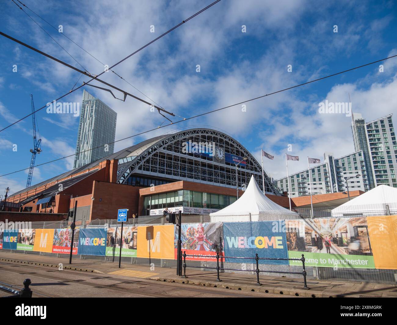 Manchester UK 26 May 2024. Cityscape of modern buildings and high rises ...
