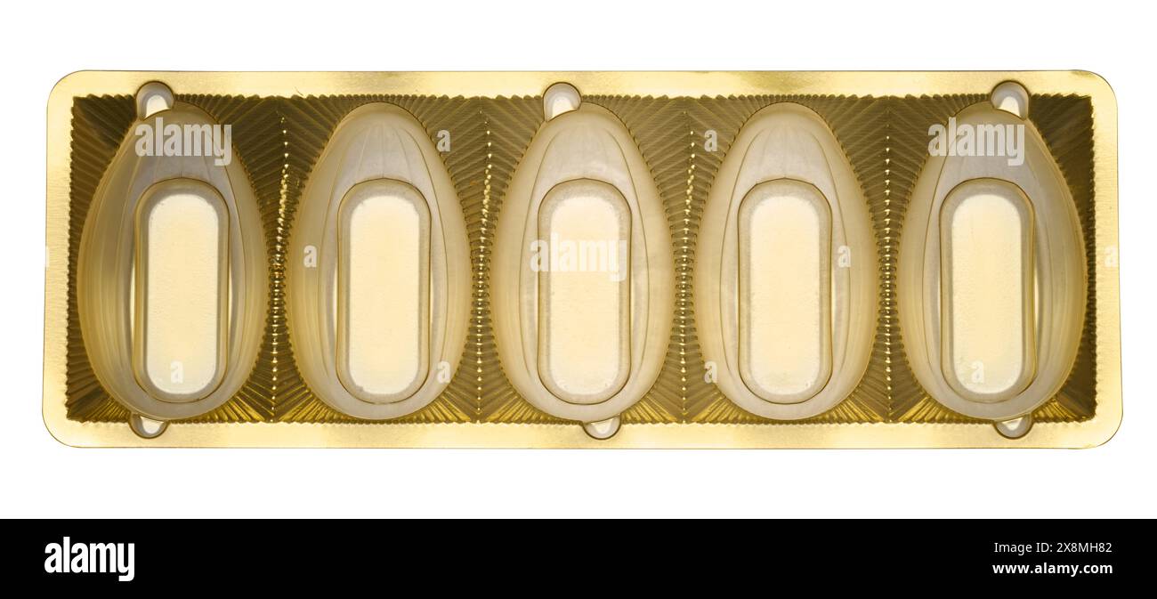 Insert for individual candy. The shape of the recesses is oval, with ...