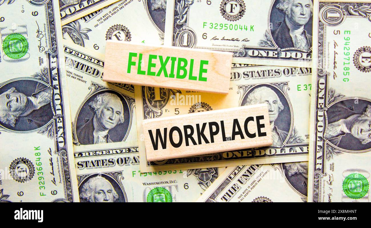Flexible workplace symbol. Concept words Flexible workplace on ...