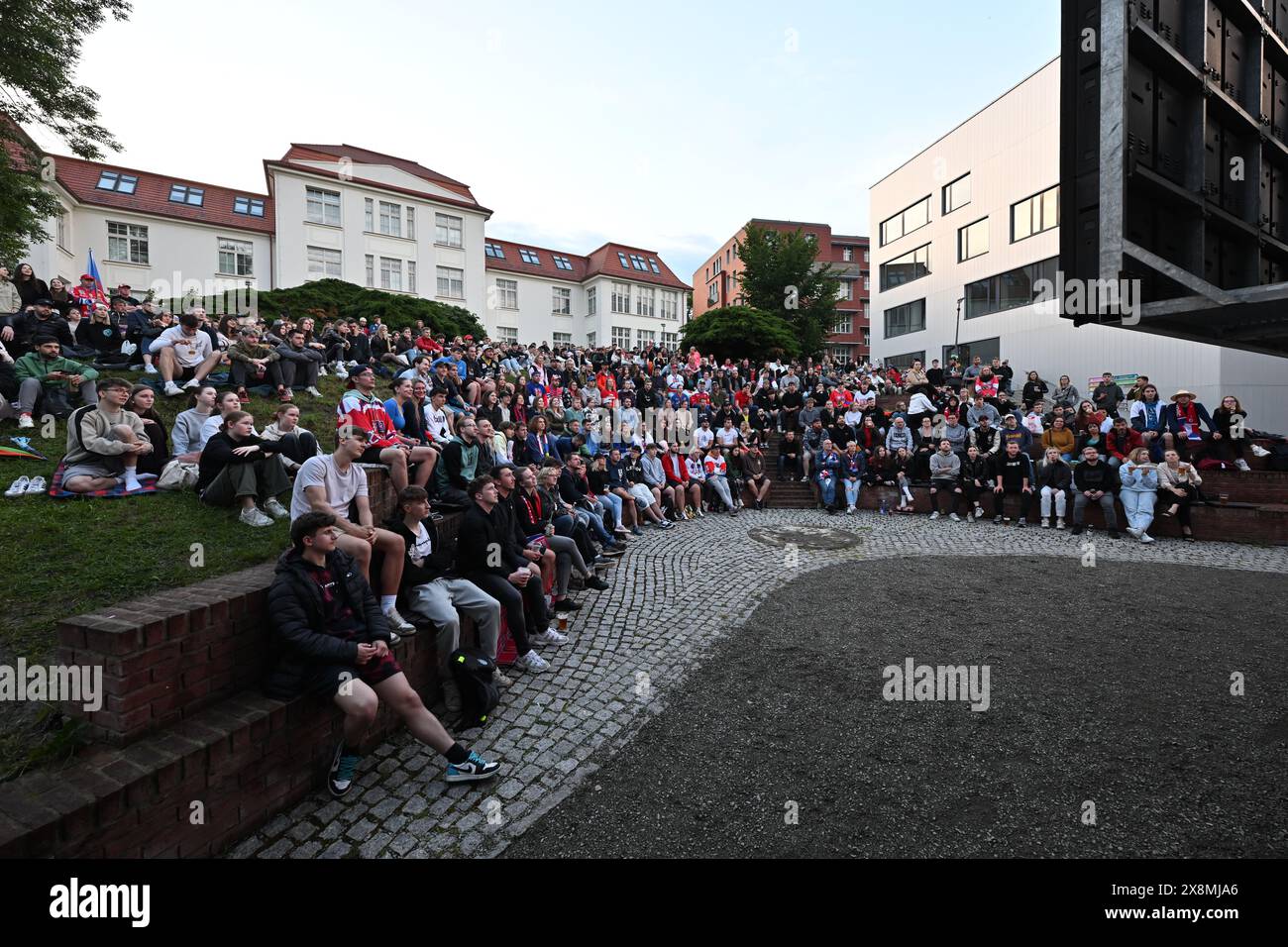 Usti Nad Labem, Czech Republic. 26th May, 2024. Czech fans watch the ...