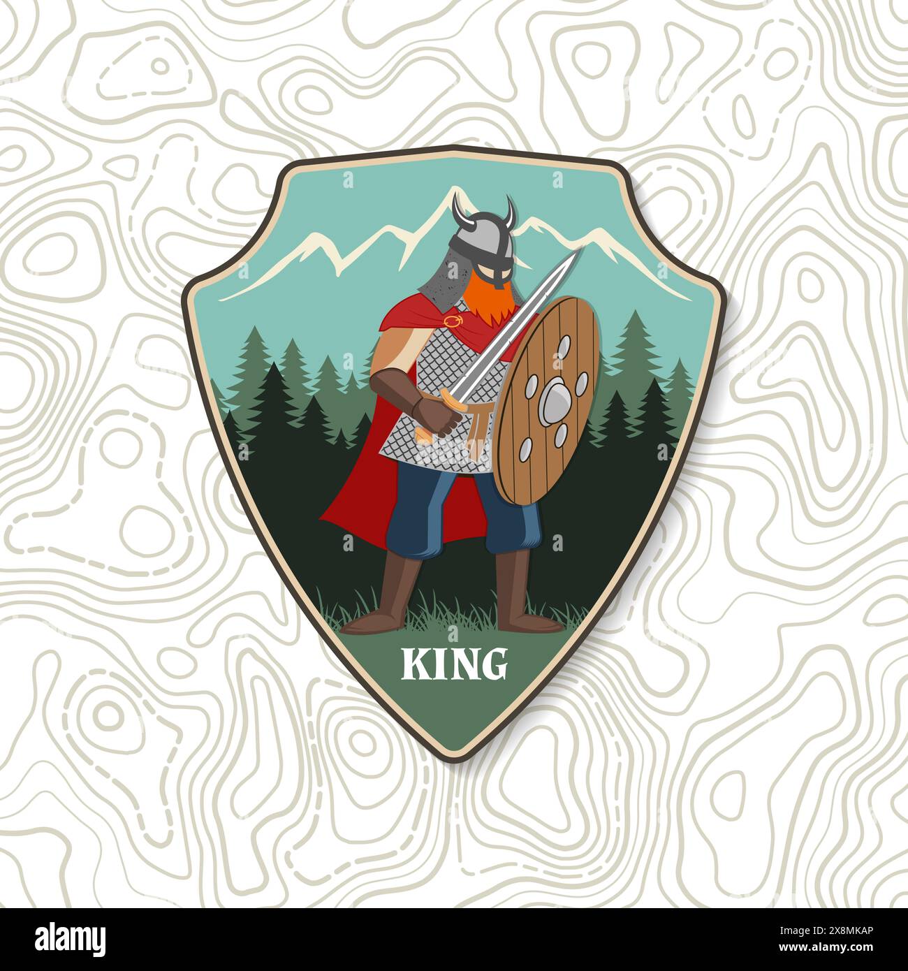 Viking warrior logo, badge, sticker. Vector illustration. For emblems ...