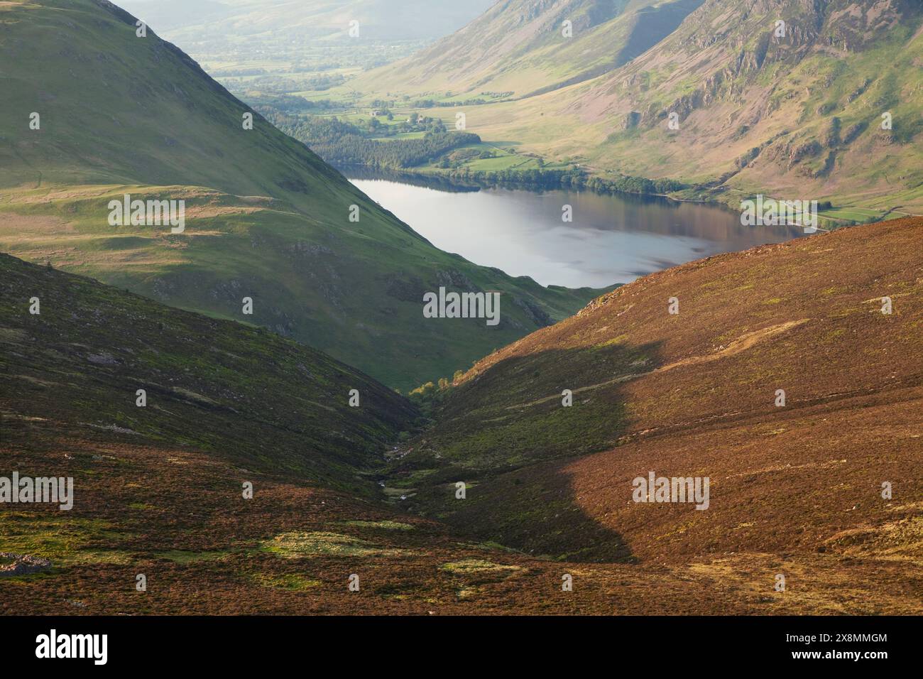 Crummock Water from Little Dodd at the head of the Scale Beck valley ...