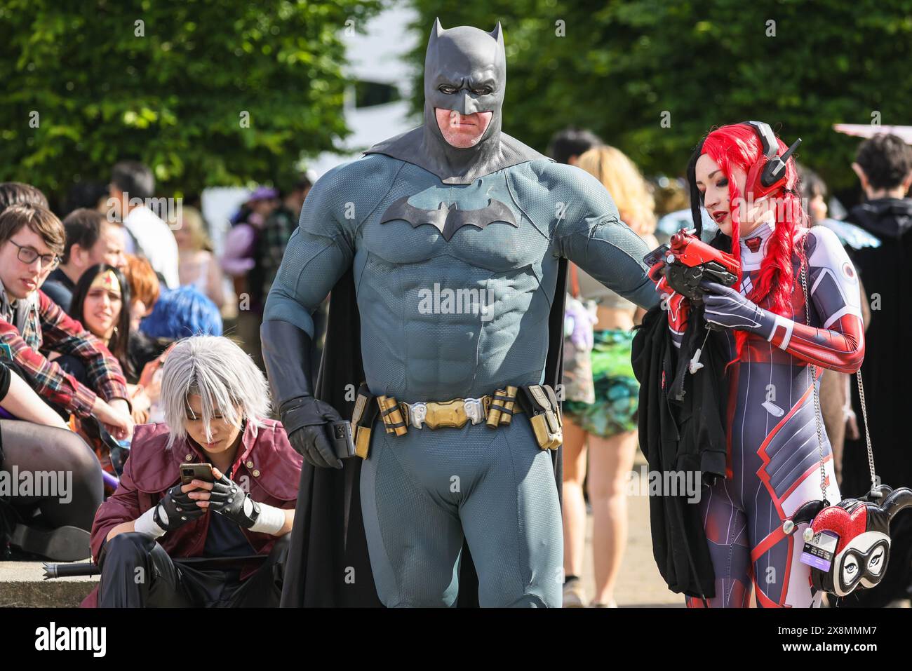 London, UK. 26th May, 2024. Batman roams the grounds. MCM Comic Con at ...