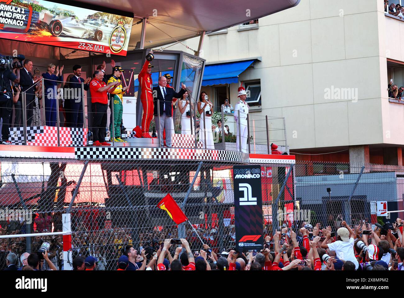 Monte Carlo, Monaco. 26th May, 2024. Race winner Charles Leclerc (MON ...