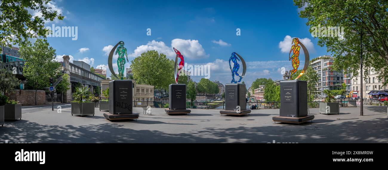 Paris, France - 05 25 2024: Olympic Games Paris 2024. View of The 4 ...